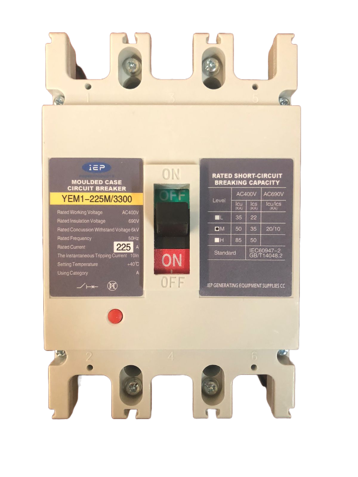 225Amp 3-Pole Moulded Case Circuit Breaker - AC Generators
